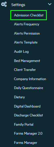 Customizing Admissions Checklist